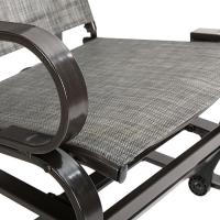 China Metal Frame Outdoor Bistro Patio Garden Single Rocking Lounge Chair with Custom Logo for sale