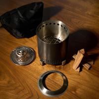 China Outdoor Camping Stainless Steel Tabletop Fire Pit with Smokeless Wood Pellet Burning for sale