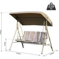 China Modern Design AJUNION 3 Seater Outdoor Metal Frame Patio Swings Couch Swing Bed Chair for sale