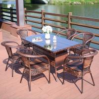 China Outdoor Garden Balcony Stackable Armchair and Wicker Dining Table Set for Leisure for sale