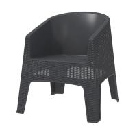 China Outdoor Garden Chair Plastic Stackable Coffee Dining Arm Chair Villa Patio Armchair for sale