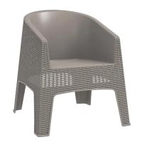 China Outdoor Garden Chair Plastic Stackable Coffee Dining Arm Chair Villa Patio Armchair for sale