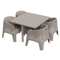 China Outdoor Garden Chair Plastic Stackable Coffee Dining Arm Chair Villa Patio Armchair for sale