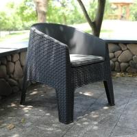 China Outdoor Garden Chair Plastic Stackable Coffee Dining Arm Chair Villa Patio Armchair for sale