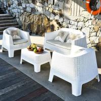 China Outdoor Garden Chair Plastic Stackable Coffee Dining Arm Chair Villa Patio Armchair for sale