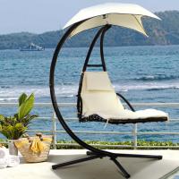 China Upgrade Your Patio Modern Metal Stand Hammock Swing Chair with Cushion and Sun Canopy for sale