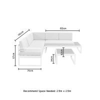 China AJUNION L Shaped Outdoor Furniture Set Aluminum Lounge Set with Plastic Teak Finish for sale