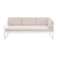 China AJUNION L Shaped Outdoor Furniture Set Aluminum Lounge Set with Plastic Teak Finish for sale