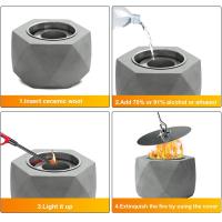 China Pounds AJUNION Portable Mini Concrete Fire Pit Tabletop Alcohol Burning Fire Pit Bowl for sale