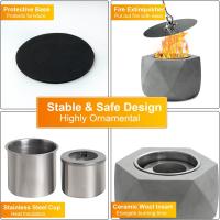 China Pounds AJUNION Portable Mini Concrete Fire Pit Tabletop Alcohol Burning Fire Pit Bowl for sale