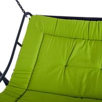 China Polyester Cushion AJUNION Outdoor Swing Canopy Hammock 3 Seater Patio Swing Chair with Adjustable Canopy for sale