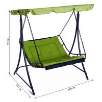 China Polyester Cushion AJUNION Outdoor Swing Canopy Hammock 3 Seater Patio Swing Chair with Adjustable Canopy for sale