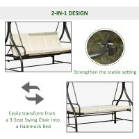 China AJUNION Steel Frame Swing Hammock Chair for Patio Garden 150kg Weight Capacity Canopy for sale