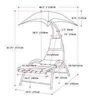 China Outdoor Metal Fabric Beach Patio Garden Hammock Swing Chair with Canopy 118*171*165 CM for sale