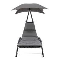 China Outdoor Metal Fabric Beach Patio Garden Hammock Swing Chair with Canopy 118*171*165 CM for sale
