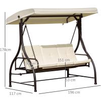 China AJUNION Steel Frame Swing Hammock Chair for Patio Garden 150kg Weight Capacity Canopy for sale