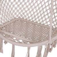 China AJUNION Macrame Hammock Hanging Swing Chair Metal Frame Cotton Rope Mail Packing Y for sale