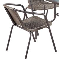 China Hotel Garden Balcony Beach Stackable Armchair Woven PE Rattan Wicker Dining Chair for sale
