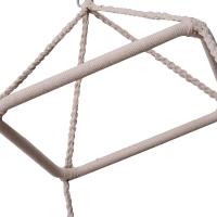 China AJUNION Macrame Hammock Hanging Swing Chair Metal Frame Cotton Rope Mail Packing Y for sale