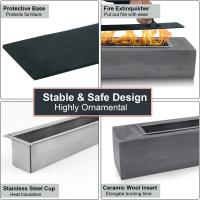 China Stylish Concrete Tabletop Fireplace for Modern Outdoor Garden AJUNION Alcohol Firepit for sale