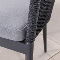 China Rope Weave AJUNION 3 Piece Aluminum Bistro Set for Balcony Cottage and Beach Seating for sale