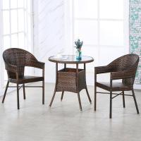 China Custom Logo Woven PE Rattan Dining Table and Chairs for Hotel Outdoor Patio Armchair Set for sale
