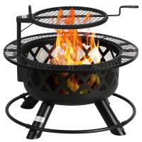 China Outdoor Garden AJUNION Removable Cooking Grill 27 Pounds Outdoor Wood Burning Fire Pit for sale