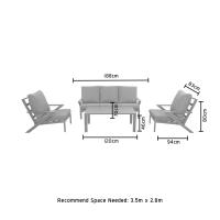 China Aluminum Frame AJUNION 4 Piece Outdoor Furniture Set for Leisure Facilities and Patio for sale