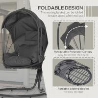 China AJUNION Foldable Egg Chair and Stand The Perfect Combination for Outdoor Furniture for sale