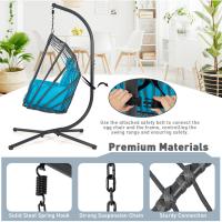 China Modern Design Heavy Duty Steel Frame Hanging Chair with Polyester Cushion Fabric for sale