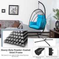 China Modern Design Heavy Duty Steel Frame Hanging Chair with Polyester Cushion Fabric for sale