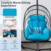 China Modern Design Heavy Duty Steel Frame Hanging Chair with Polyester Cushion Fabric for sale