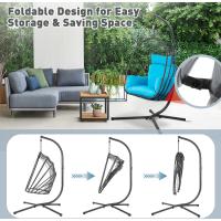 China Modern Design Heavy Duty Steel Frame Hanging Chair with Polyester Cushion Fabric for sale