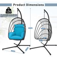 China Modern Design Heavy Duty Steel Frame Hanging Chair with Polyester Cushion Fabric for sale