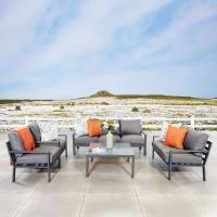 China AJUNION 5 Piece Aluminum Outdoor Furniture Set Garden Sofa Patio Seating Lounge Set for sale