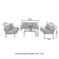 China AJUNION 5 Piece Aluminum Outdoor Furniture Set Garden Sofa Patio Seating Lounge Set for sale