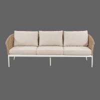 China Aluminum Frame All Weather Patio Furniture Set with Rattan Weave Sofa and Coffee Table for sale
