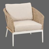 China Aluminum Frame All Weather Patio Furniture Set with Rattan Weave Sofa and Coffee Table for sale