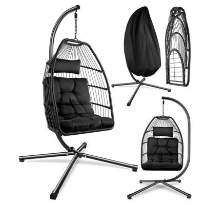 China Foldable Hanging Chair for Living Room Mail Packing Included AJUNION Patio Swing Chair for sale