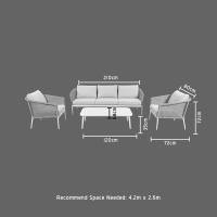 China Aluminum Frame All Weather Patio Furniture Set with Rattan Weave Sofa and Coffee Table for sale