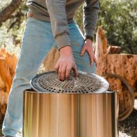 China Customized Color Stainless Steel Portable Outdoor Camping Fire Pit Wood Burning Fireplace for sale