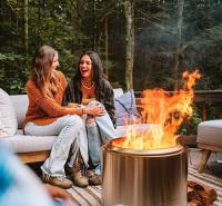 China Customized Color Stainless Steel Portable Outdoor Camping Fire Pit Wood Burning Fireplace for sale