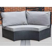 China AJUNION 8 Seater Round Rattan Garden Furniture Dining Set with 10cm Cushion Thickness for sale