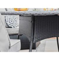 China AJUNION 8 Seater Round Rattan Garden Furniture Dining Set with 10cm Cushion Thickness for sale