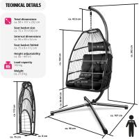 China Foldable Hanging Chair for Living Room Mail Packing Included AJUNION Patio Swing Chair for sale