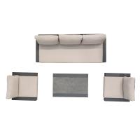 China AJUNION Luxury Aluminum Sofa Set Furniture with Coffee Table Size L 120 x W80 x H26cm for sale