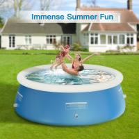 China Extra Large Round PVC Family Swimming Pool AJUNION 12ft x 33in for Outdoor Garden Fun for sale