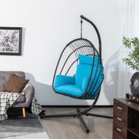 China 80kg Load Capacity PE Rattan Double Seat Swing Egg Chair for Deluxe Outdoor Furniture for sale