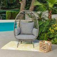 China 80kg Load Capacity PE Rattan Double Seat Swing Egg Chair for Deluxe Outdoor Furniture for sale