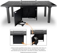 China Rectangular Dining Smokeless Fire Table Propane Gas Fire Pit Table for Patio Garden for sale